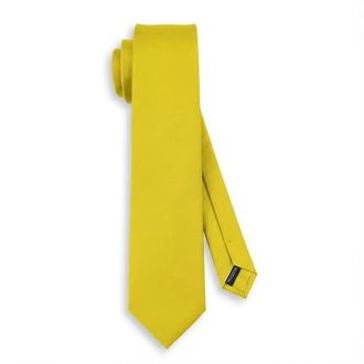 TigerTie Cravate unie, disponible en diff&eacute;rentes couleurs - Largeur de la cravate : 7,5 cm, jaune, Krawattengr&ouml;&szlig;e: ca. L&auml;nge 150 cm, Breite 7,5 cm