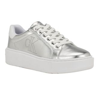 Calvin Klein Womens Daili Sneaker, Silver/White 040, 39 EU