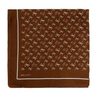 Jimmy Choo London Foulard en soie - Femme - Accessoires - Brun - Taille: ONE Size