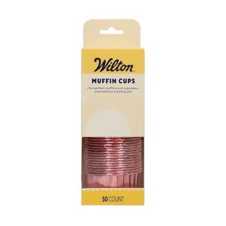 Wilton Muffin Cups Rose 50 St&uuml;ck: Backf&ouml;rmchen f&uuml;r Muffins und Cupcakes, Gl&auml;nzende Metallic-Finish, Auch ideal zum Servieren anderer Leckereien wie Petits Fo