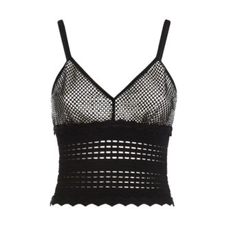 Genny Femme, Tops, Noir, Taille: 38 FR Hauts sans manches