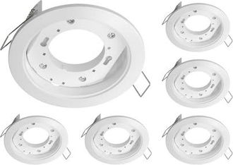 LEDs Com 6 pi&egrave;ces plafonnier encastr&eacute; ZOBE, blanc semi-brillant, rond, 107mm &Oslash;, 1x GX53 max. 25W