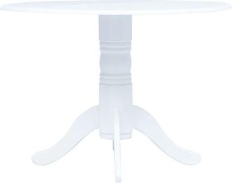 vidaXL Vidaxl - Table de salle &agrave; manger Blanc 106 cm Bois dh&eacute;v&eacute;a massif