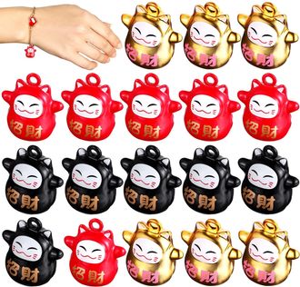 NUOBESTY 18 Stück Japanische Glücksglöckchen Mini-Glöckchen Kleine Glöckchen Anhänger Zum Basteln Schmuckherstellung Taschen Schlüsselanhänger