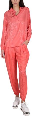 Stella McCartney Femme, Pantalons, Rose, Taille: 38 FR Printed Track Pants