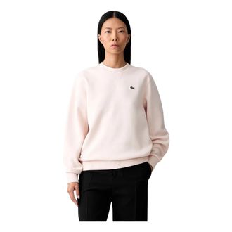 Lacoste Sweatshirt aus Piqu&eacute; mit Rundhalsausschnitt und Relaxed Fit - - Sweatshirts & Hoodies - Damen - Rosa - XS
