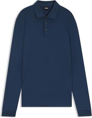 BOSS Hommes Pado 30 Polo &agrave; Manches Longues en Coton Interlock avec Logo