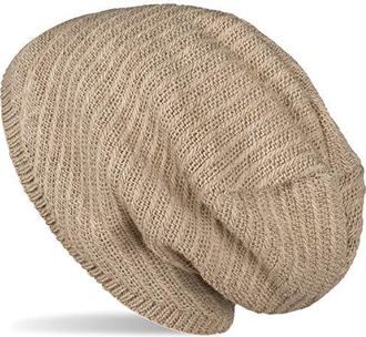 styleBREAKER Bonnet Unisexe avec Doublure en Laine Polaire, Unicolore Hiver, Bonnet uni 04024176, Couleur:Marron Clair