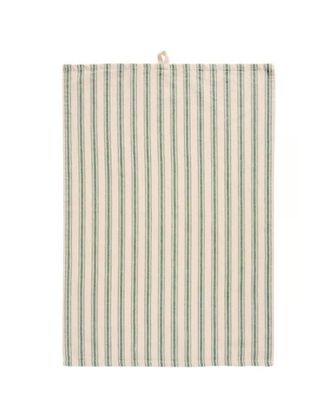 Ib Laursen Geschirrtuch Franz Natur m/dunkelgr&uuml;nen Streifen, schmale und breite B: 50 L: 70
