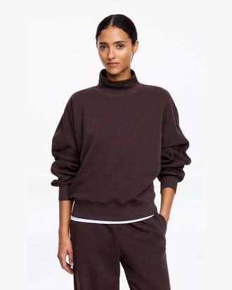 Arket French-Terry-Sweatshirt Mit Stehkragen -Braun