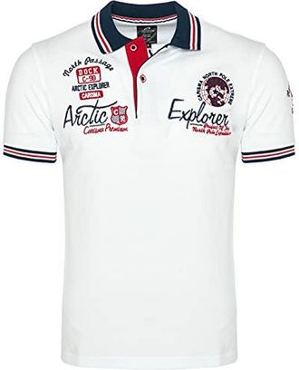 Carisma Polo décontracté à manches courtes pour homme Coupe droite avec broderie de qualité supérieure 4634, Blanc., L