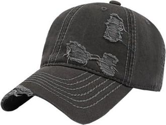 Generic Casquette de baseball vieillie pour homme et femme - En coton d&eacute;lav&eacute; - Profil r&eacute;glable - Casquettes et chapeaux en laine pour homme, gris, Taille uniq