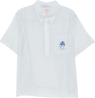 Brain Dead Homme, Tops, Bleu, Taille: L California Puckered Short Sleeve Pullover Shirt