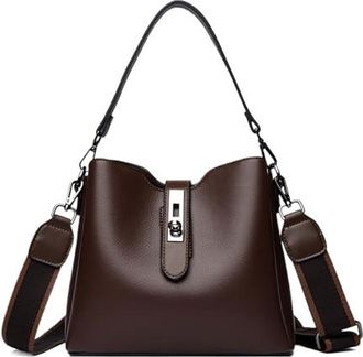 Generic Sac seau pour femme, sac seau en cuir vintage tendance | Sac fourre-tout de grande capacit&eacute; avec bretelles r&eacute;glables, sac &agrave; main tendance pour anniver