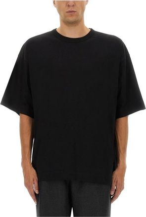 Dries Van Noten Homme, Tops, Noir, Taille: M T-shirt oversize en coton