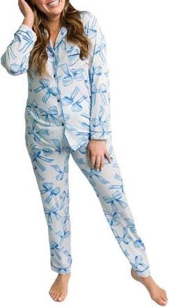 Generic Ensemble de pyjama pour femme avec noeud papillon, col &agrave; revers, tendance, festif, confortable, coupe r&eacute;guli&egrave;re, v&ecirc;tements de nuit d&eacute;contract&eacute;s unique