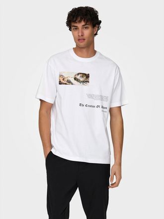 Only & Sons T-Shirt Apoh 22028207 Weiß Relaxed Fit