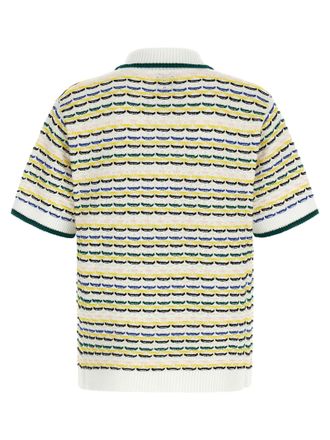 Casablanca Tuck Stitch Cotton Knit Shirt - Cream