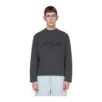 Acne Studios Homme, Tops, Noir, Taille: M T-shirt &agrave; logo brod&eacute;