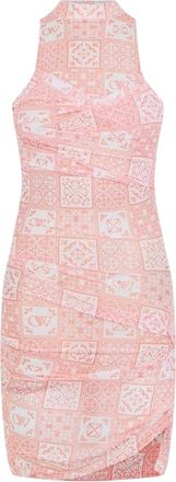 Off-white Off White - Unterkleid-Stil f&uuml;r Damen, Hoher Kragen, T&uuml;ll (Pink/Wei&szlig;)
