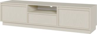 Selsey Evo TV-Lowboard 154x39,4x39 cm, Stilvolles TV-M&ouml;bel aus Matt-Holzstruktur, Mit 2 Schr&auml;nken & Push-to-Open Schublade, Offenes Fach mit Kabeldurchlass, 