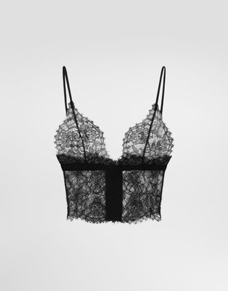 Dolce & Gabbana Triangle Lace Bralette - Frau Unterw&auml;sche Schwarz 1