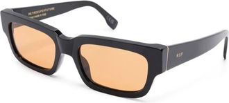 Retro Superfuture unisex, Accessoires, Noir, Taille: 54 MM Lunettes de soleil noires &eacute;l&eacute;gantes avec protection UV