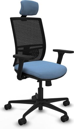 Piqueras y Crespo Stuhl f&uuml;r lange Arbeitsstunden, Ambossessel mit 3D-Armen, h&ouml;henverstellbarer Lendenwirbelst&uuml;tze und h&ouml;henverstellbarem Kopfteil, ausgestattet mit Sync