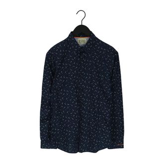 Scotch & Soda Slim Fit Poplin-Hemd mit Print - - Shirts - Herren - Blau - S