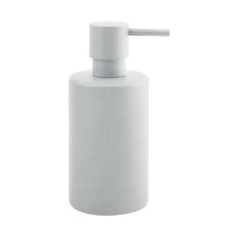 Spirella Seifenspender Tube | mit Edelstahlpumpe | Fl&uuml;ssigseifen-Spender | Porzellan | 300ml | Langliebig und Robust | matt Wei&szlig;, White