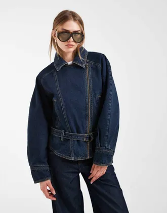 Levi's 80s Denim-Cinch-Bomberjacke in Dunkelblau