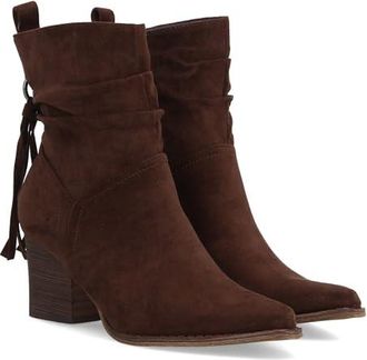 Shoes & Blues Bottine &agrave; talon pour femme avec pointe fine, cana ondul&eacute;e, franges au talon et fermeture &agrave; glissi&egrave;re, automne hiver 2022, caf&eacute;, 38 EU