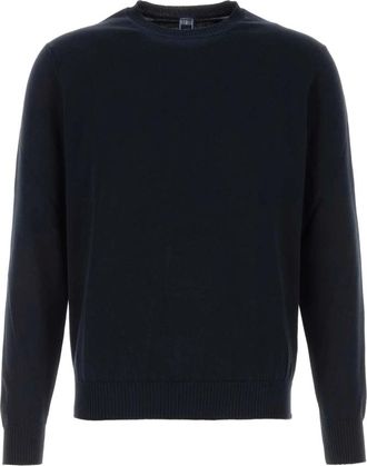 Fedeli Homme, Pulls, Bleu, Taille: 2XL Pull en coton &agrave; col rond