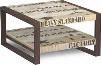 Massivmoebel24 Table basse 60x60 Manguier brut imprimé Bois naturel FACTORY 125