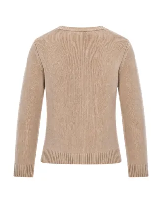 Max Mara Womens Wool-Cashmere Diamond Knit Jumper Ecru Jumpers Sweater