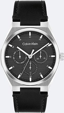 Calvin Klein Montre multifonction avec bracelet en cuir