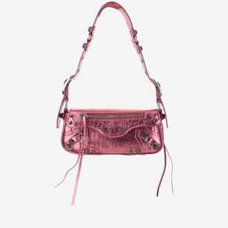 Balenciaga Womens Le Cagole Xs Leather Shoulder Bag Pink Lambskin