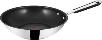 T-fal Tefal E79219 Jamie Oliver Induction Wokpfanne, 28 cm Durchmesser, induktionsgeeignet, Edelstahl, 28 cm