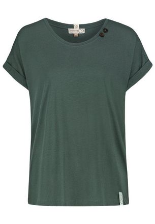 Sublevel T-Shirt 2er-Pack Unifarben Schulterkn&ouml;pfe f&uuml;r Damen (2-tlg) Lockere Passform, Runder Ausschnitt, Dezentes Saumlabel