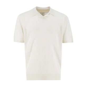 Eleventy Homme, Tops, Blanc, Taille: M Polo en Lin