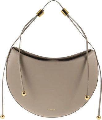 Furla Hobo Bags - Saddle-Shape Moonstone Shoulder Bag With Gold Acce - Gr. unisize - in Gr&uuml;n - f&uuml;r Damen