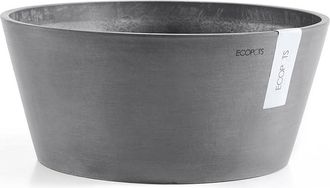 Ecopots Blumentopf Frankfurt - Grau - Durchmesser Ø 50 cm rund groß - Pflanzentopf aus Recycling Kunststoff - Übertopf modern für Indoor und Outdoor