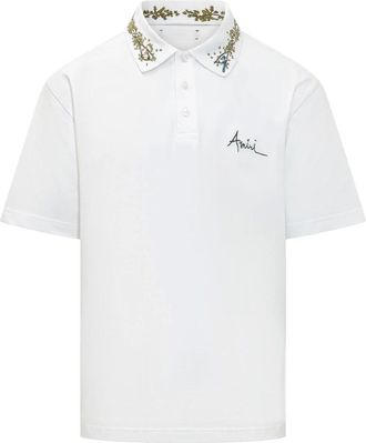 Amiri Homme, Tops, Blanc, Taille: M Floral Collar Polo