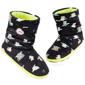 Disney Stitch Winter Hausschuhe Damen Mit Rutschfester Sohle - Reißverschluss - Baby Yoda Flauschige Hausschuhe Damen (Mehrfarbig Baby Yoda, 40-41 EU)