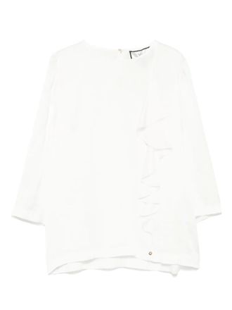 Nissa Drapierte Bluse - Weiß