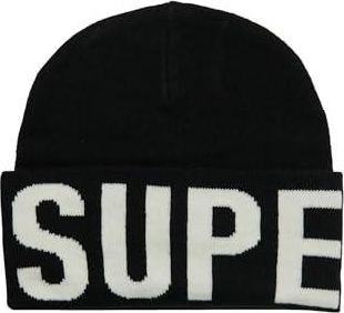 Superdry Bonnet tricot&eacute; de Marque Casquette de Baseball, Noir, Taille Unique Femme