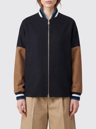 La DoubleJ Bomber bicolore en laine vierge avec finitions contrastantes