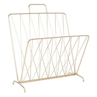 Present Time Porte magazine Diamond Raster en acier dor&eacute; Present Time