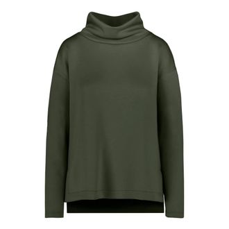 Bomboogie Femme, Sweatshirts et sweats &agrave; capuche, Vert, Taille: 38 FR SweaT-shirt court en scuba doux au toucher avec col montant