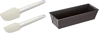 Original Kaiser Original Kaiser Classic Teigschaber-Set 2-teilig, Teigschaber mit abnehmbarem Silikon-Aufsatz 24 + 27 cm & Classic Backform Kastenform 30 x 11 x 8 cm,